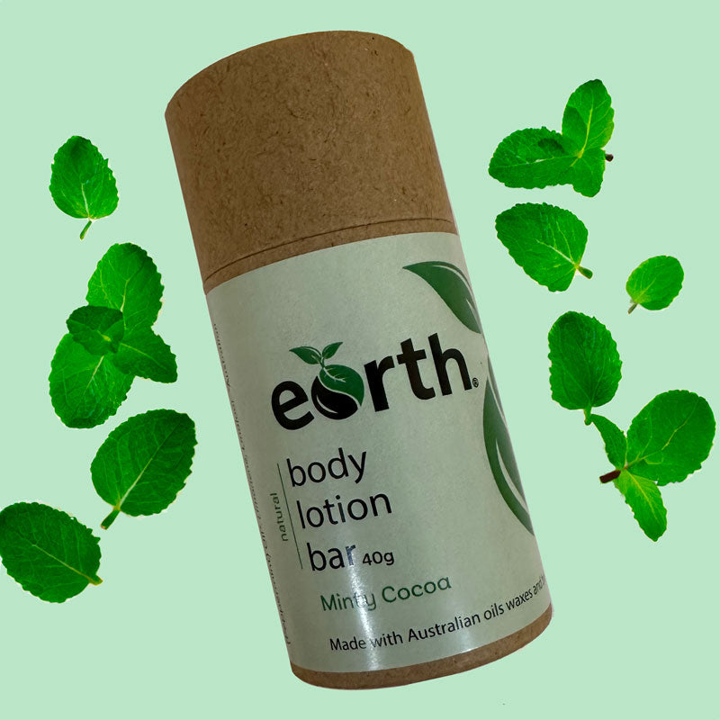 Plastic Free Body Lotion Bar - Minty Cocoa Tinted – Eorth Australia